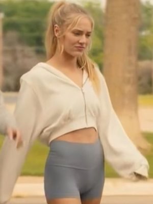 Landman Michelle Randolph White Crop Hoodie