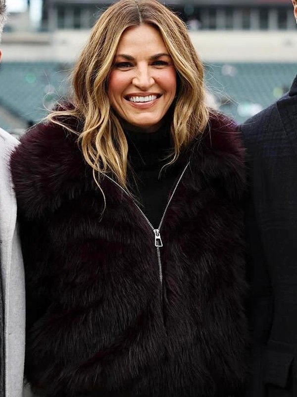 Erin Andrews Purple Fur Coat | nfc championship purple fur coat